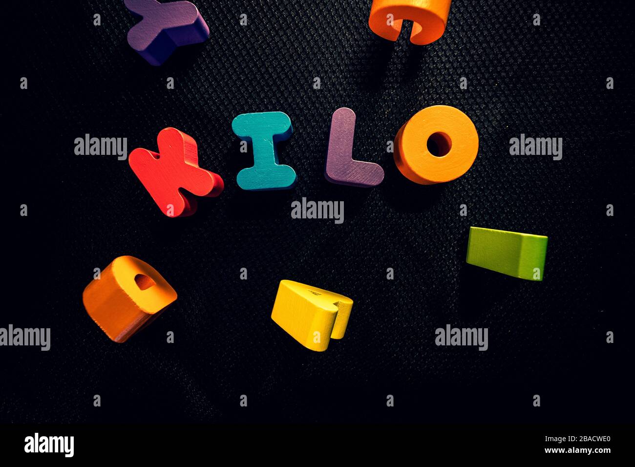 Kilo metric names made with colorful letters Stock Photo - Alamy