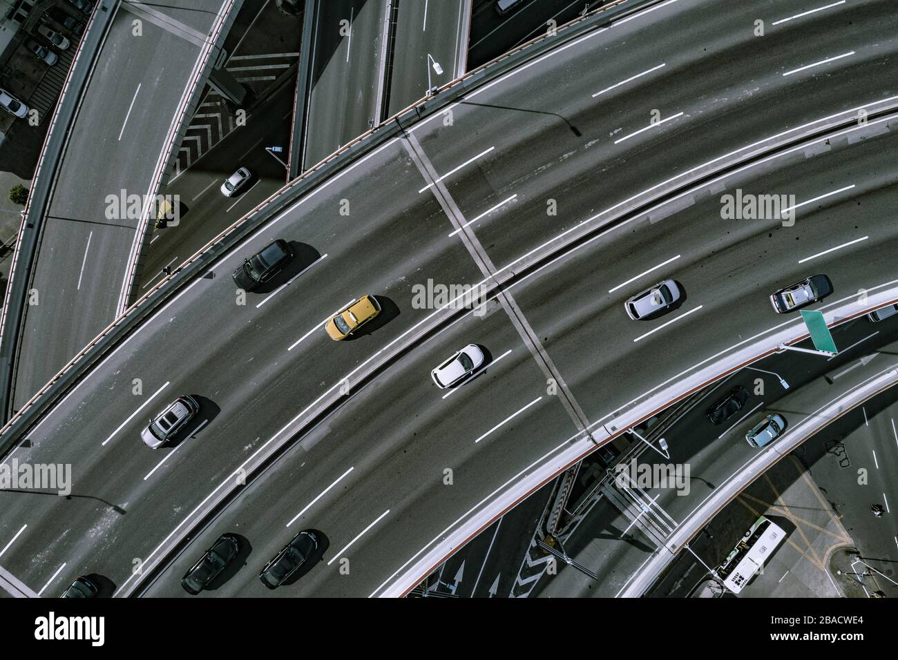 Aerial view of Nanpu Bridge Nanpu Bridge Approach Bridge in Shanghai ...