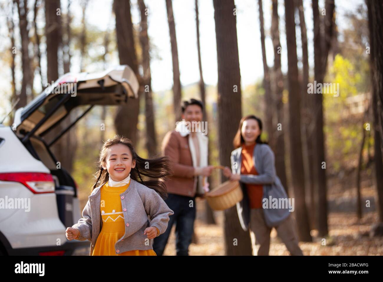 Happy family outdoor outing Stock Photo - Alamy