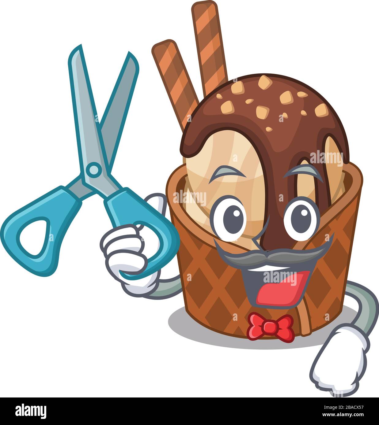 Cool Barber coffee ice cream mascot design style Stock Vector Image ...