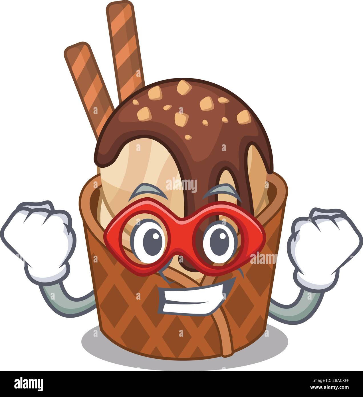 A picture of coffee ice cream in a Super hero cartoon character Stock ...