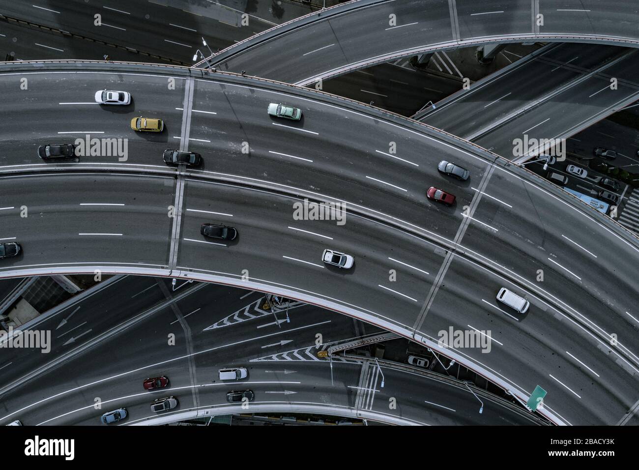 Aerial view of Nanpu Bridge Nanpu Bridge Approach Bridge in Shanghai ...