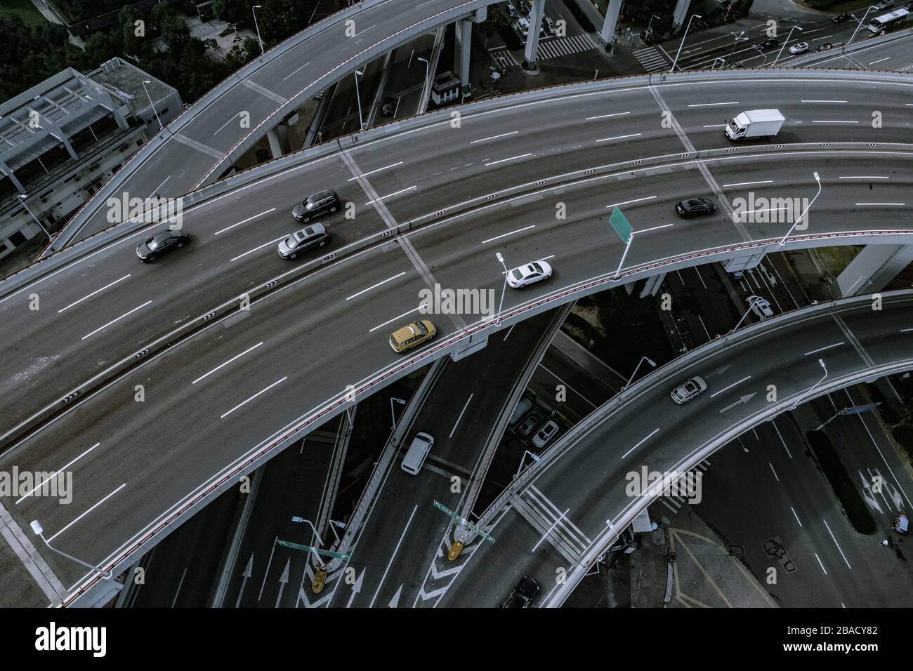 Aerial view of Nanpu Bridge Nanpu Bridge Approach Bridge in Shanghai ...