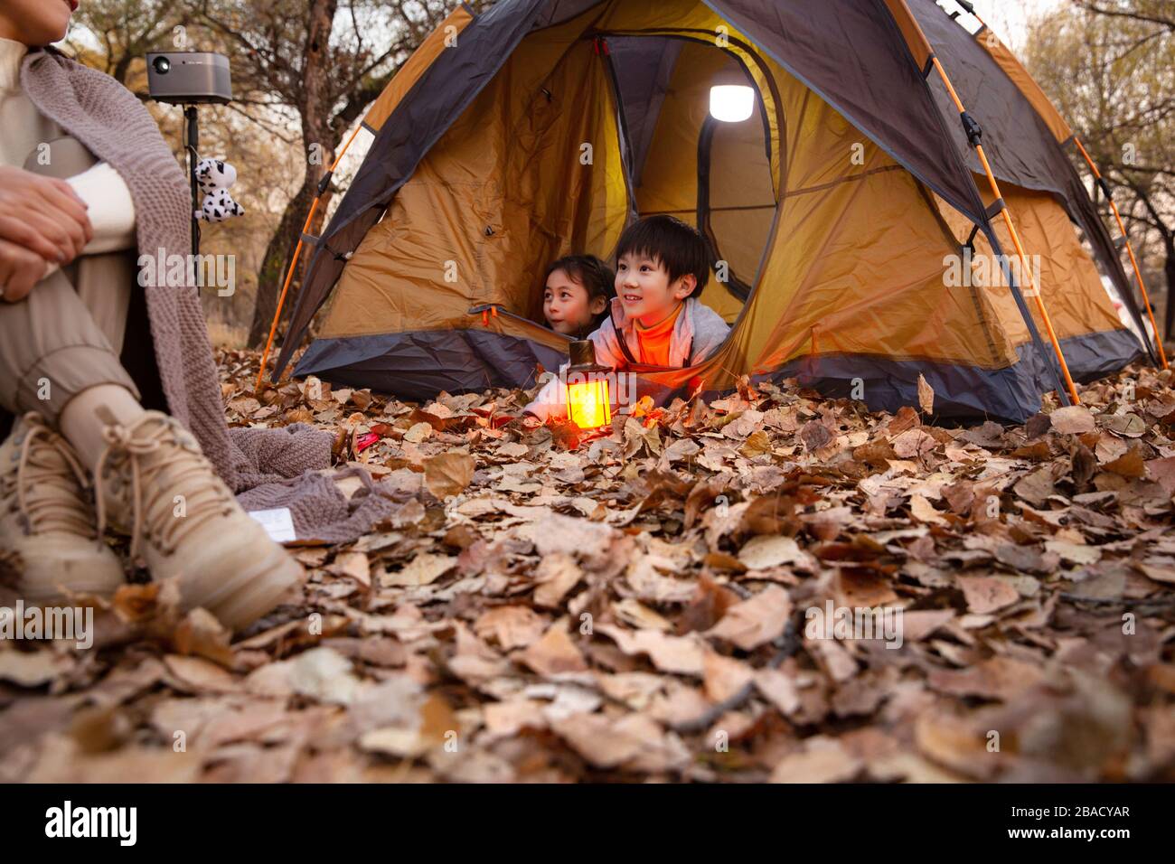Outdoor outing tents, children Stock Photo - Alamy