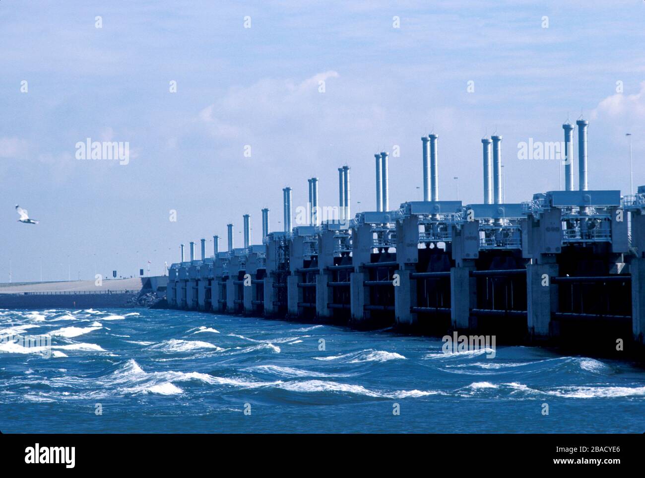 Storm surge barrier, Oosterschelde, Zeeland, Holland Stock Photo - Alamy