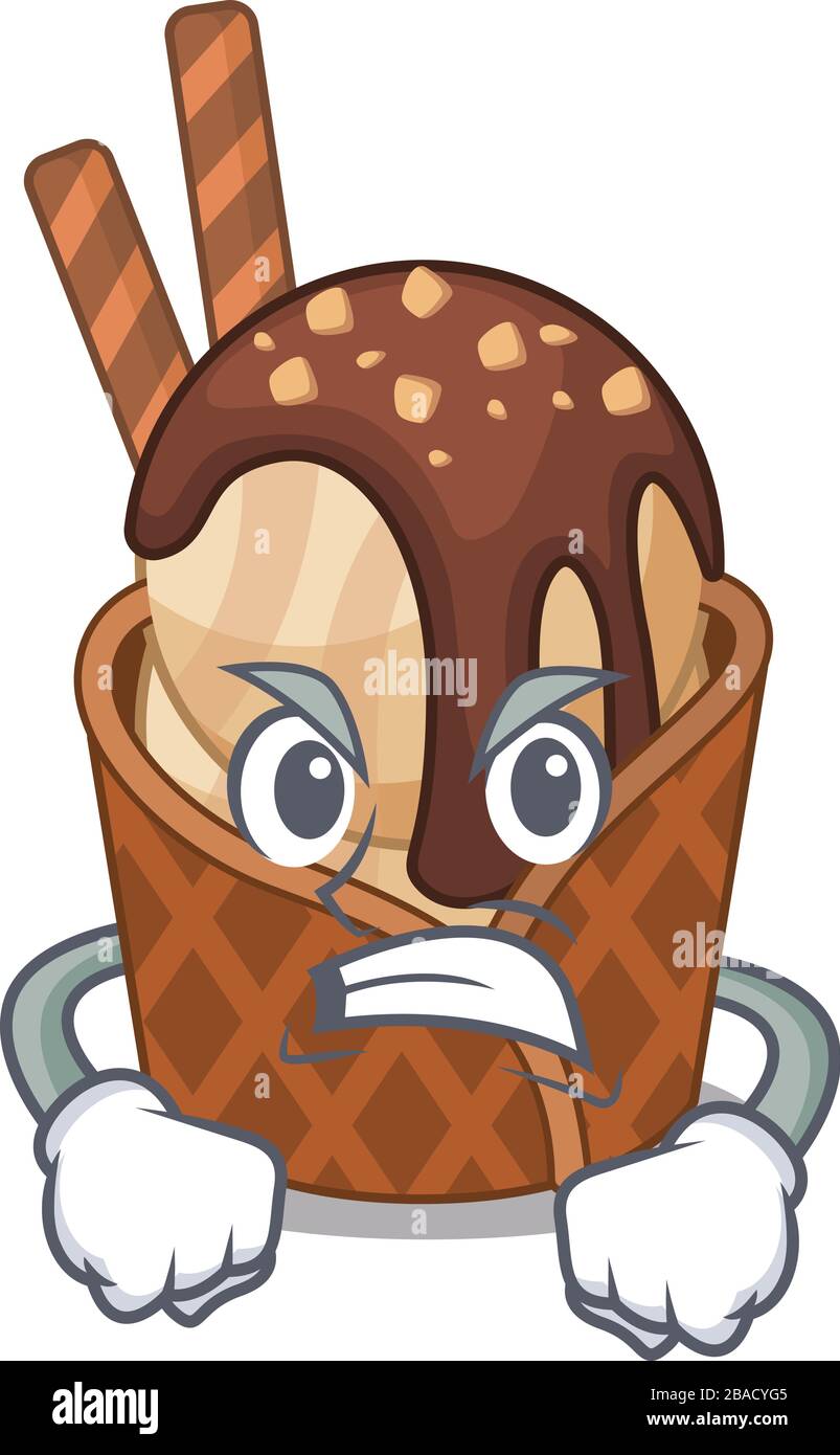 coffee ice cream cartoon character design with angry face Stock Vector ...