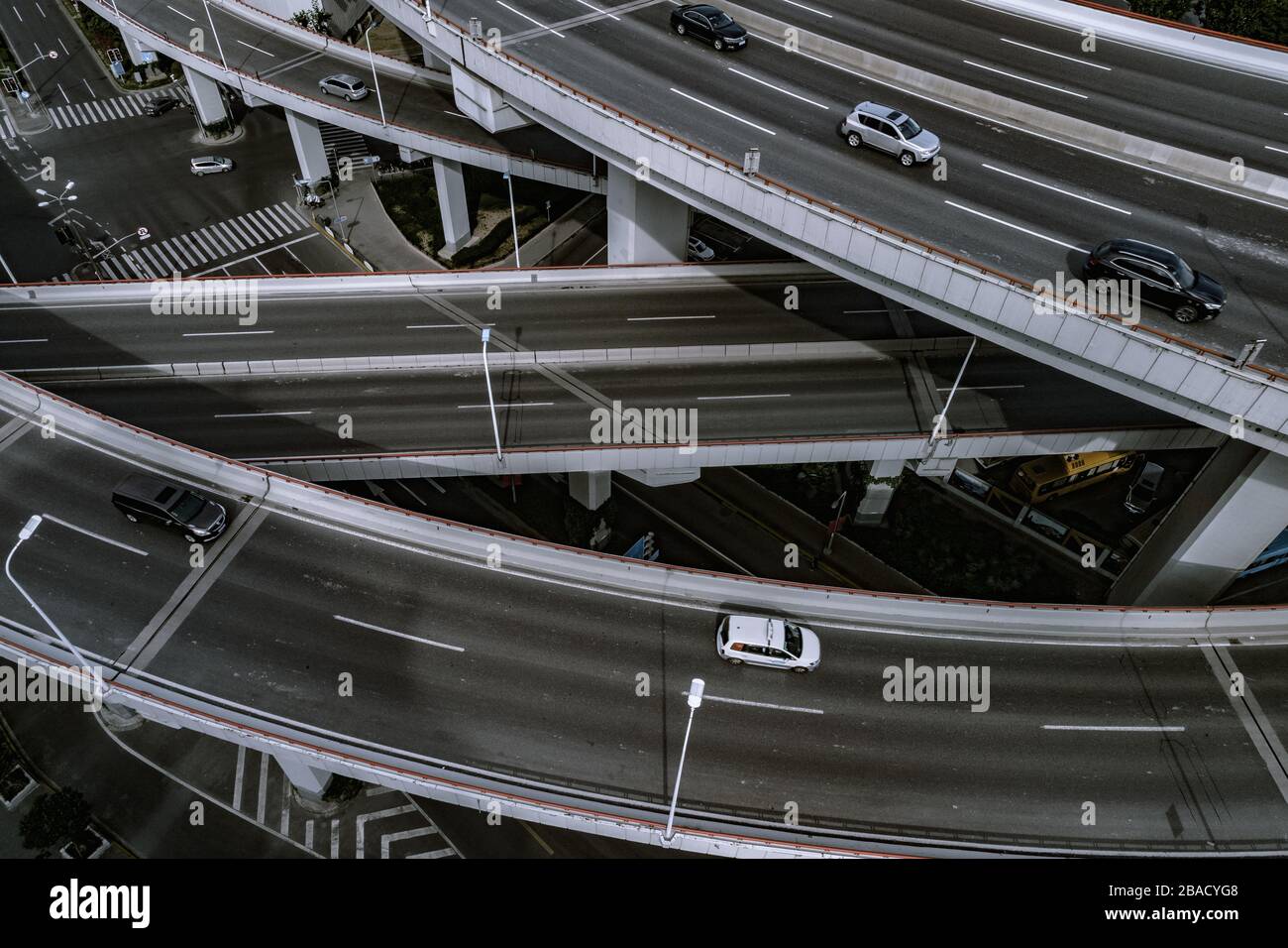 Aerial view of Nanpu Bridge Nanpu Bridge Approach Bridge in Shanghai ...