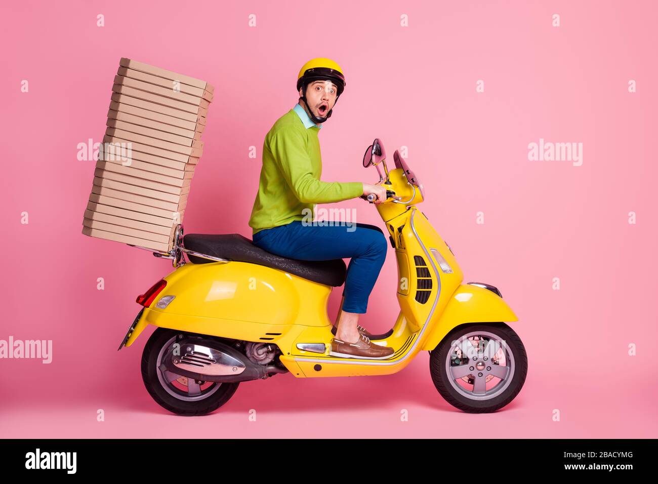 Profile side view of his he nice attractive funky worried busy guy ...