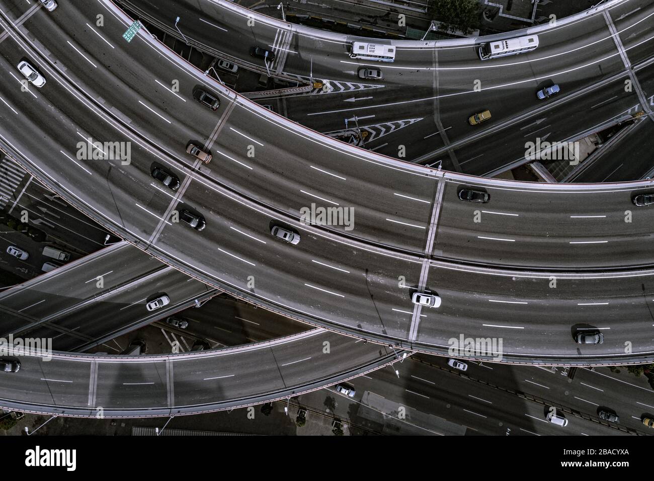 Aerial view of Nanpu Bridge Nanpu Bridge Approach Bridge in Shanghai ...