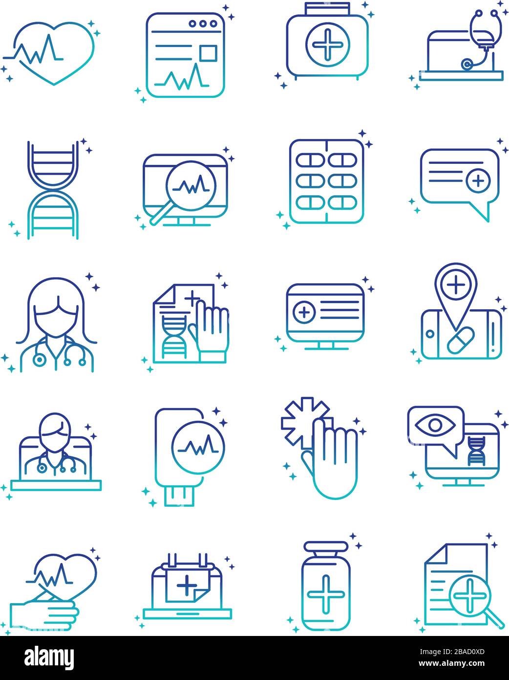 online health, medical assistance support consultation icon set vector ...