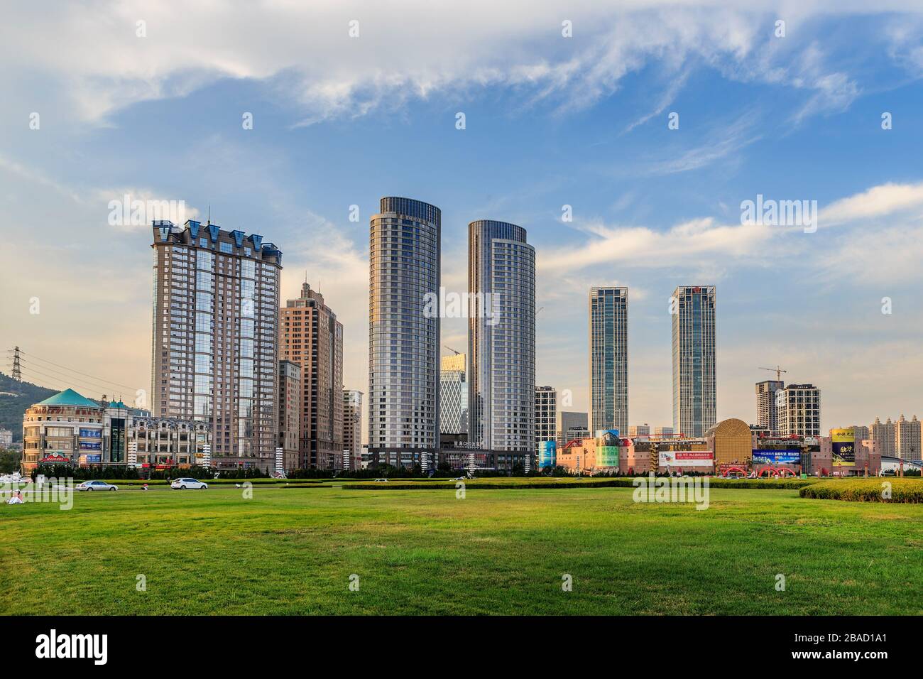 Dalian evening city building Stock Photo - Alamy