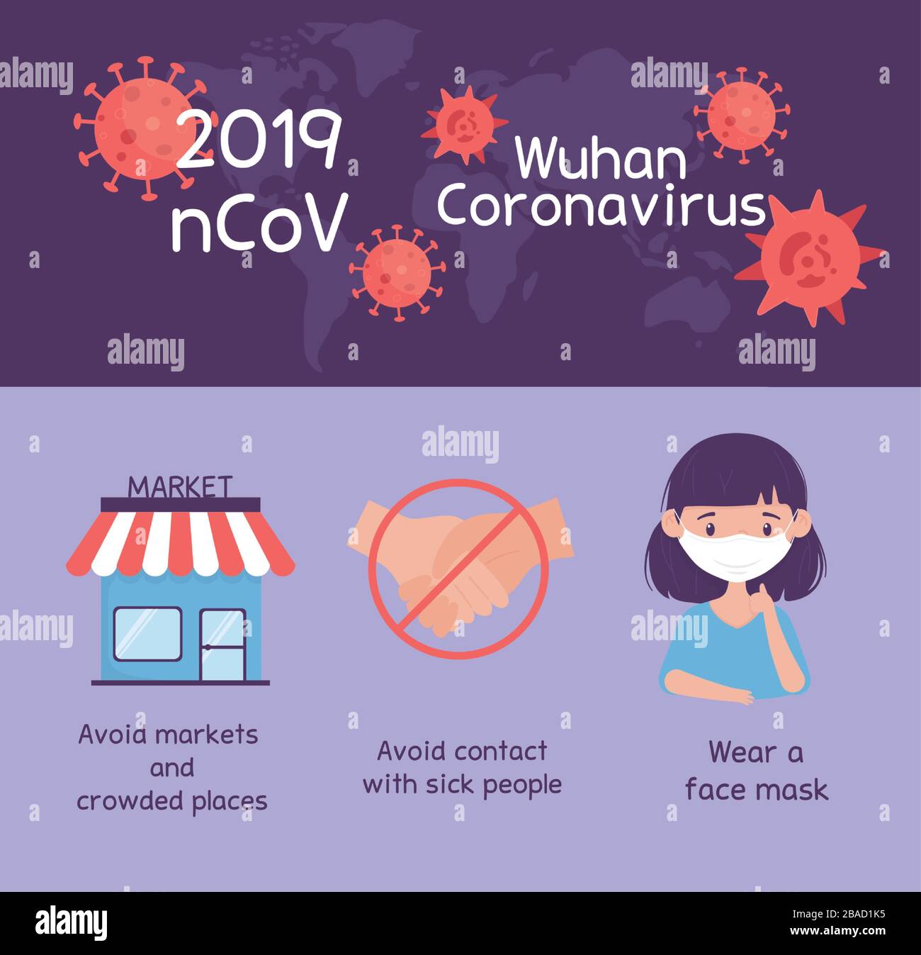 virus covid 19 prevention wear medical mask, avoid markets and crowded ...
