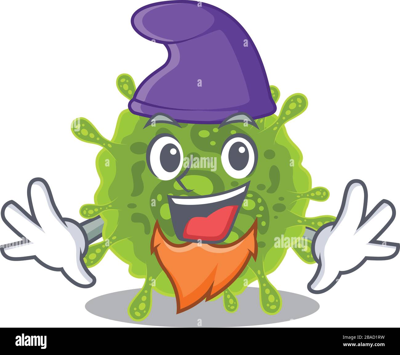 Cute and funny coronavirus cartoon character dressed as an Elf Stock ...