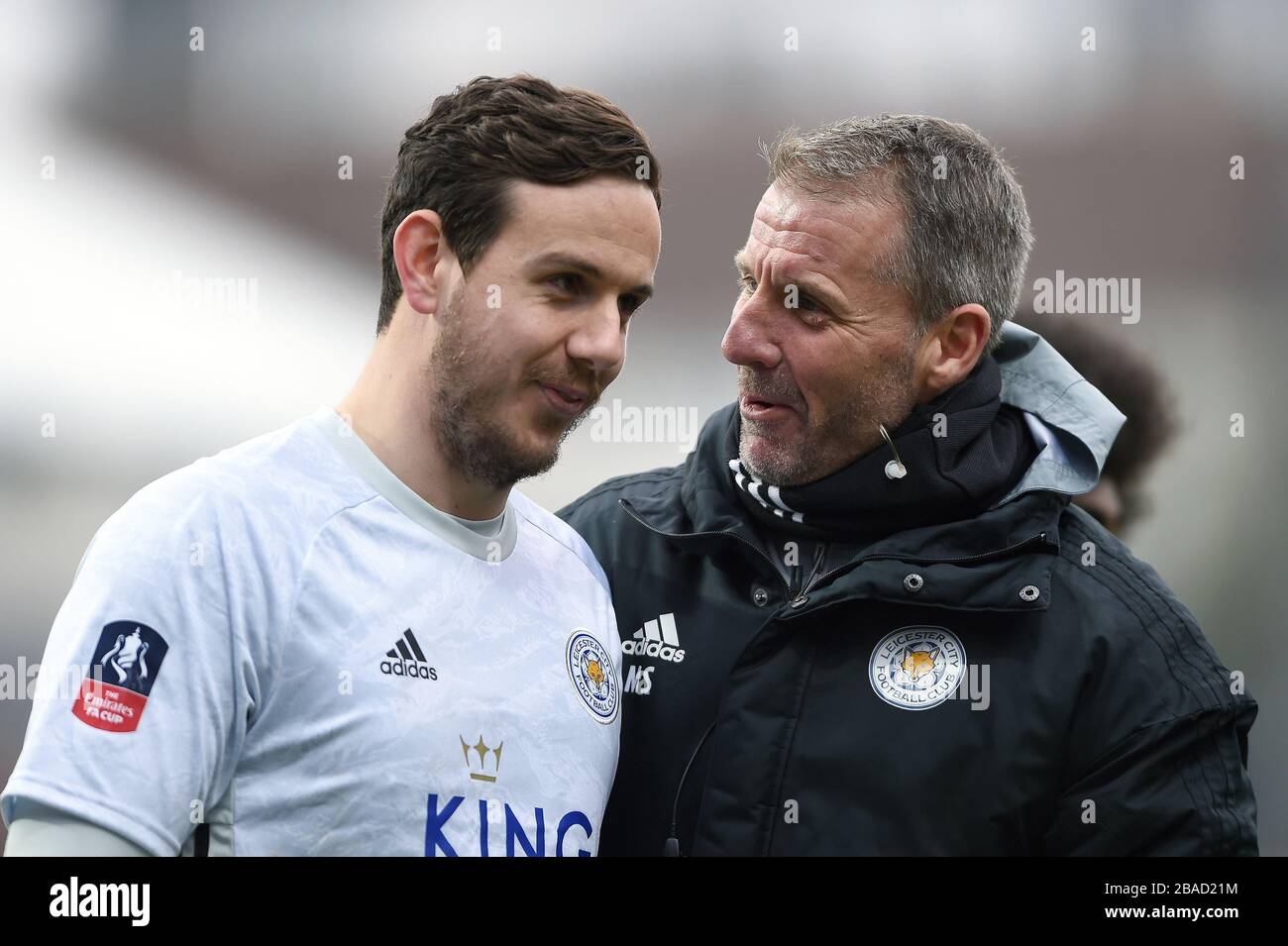 Leicester City goalkeeper Danny Wards and coach Mike Stowell after the ...