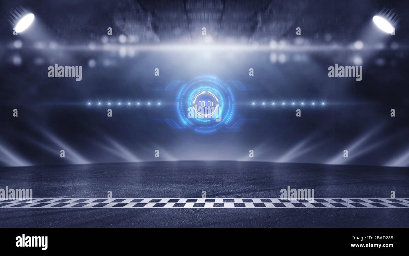 Finish line on empty road hi-res stock photography and images - Alamy