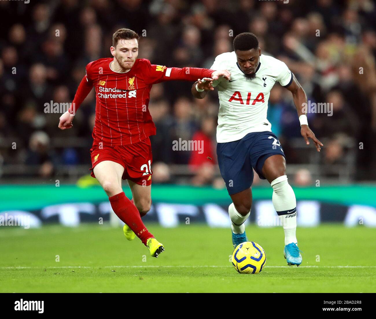 Liverpool's Andrew Robertson (left) and Tottenham Hotspur's Serge ...