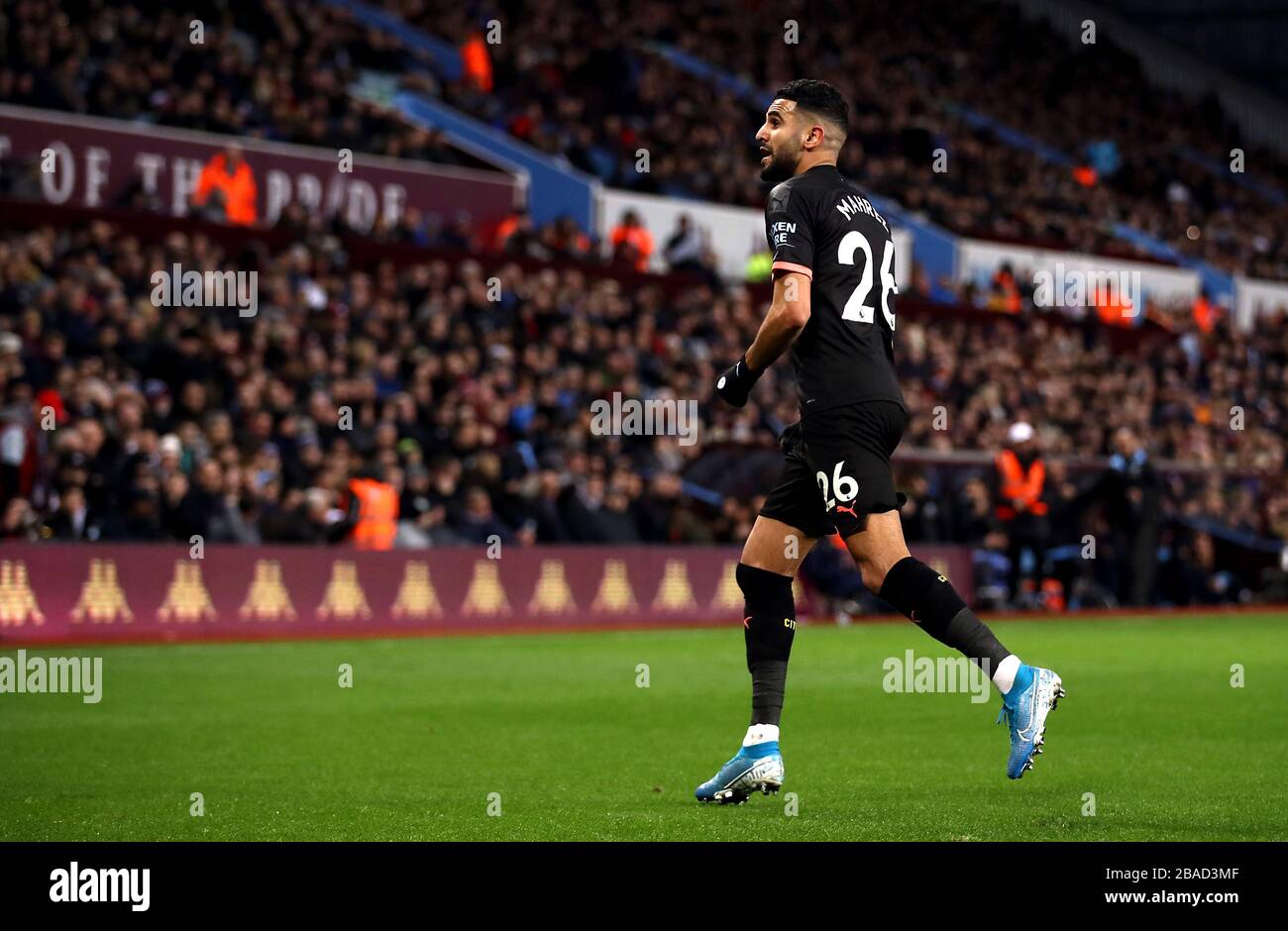 Manchester citys riyad mahrez celebrates scoring hi-res stock ...