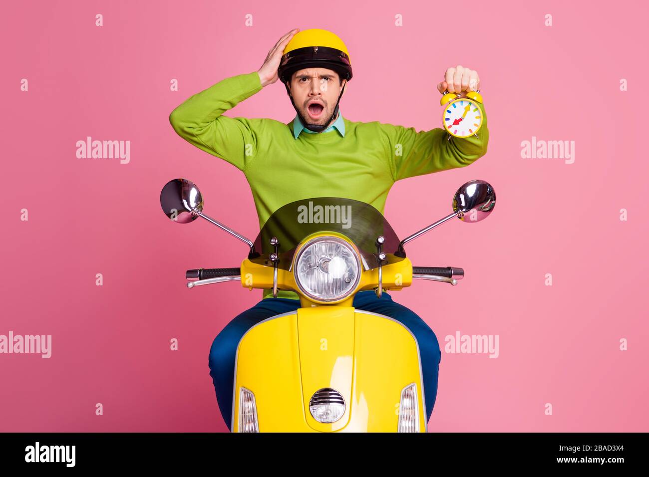 Portrait of his he nice attractive unlucky sad nervous worried guy ...