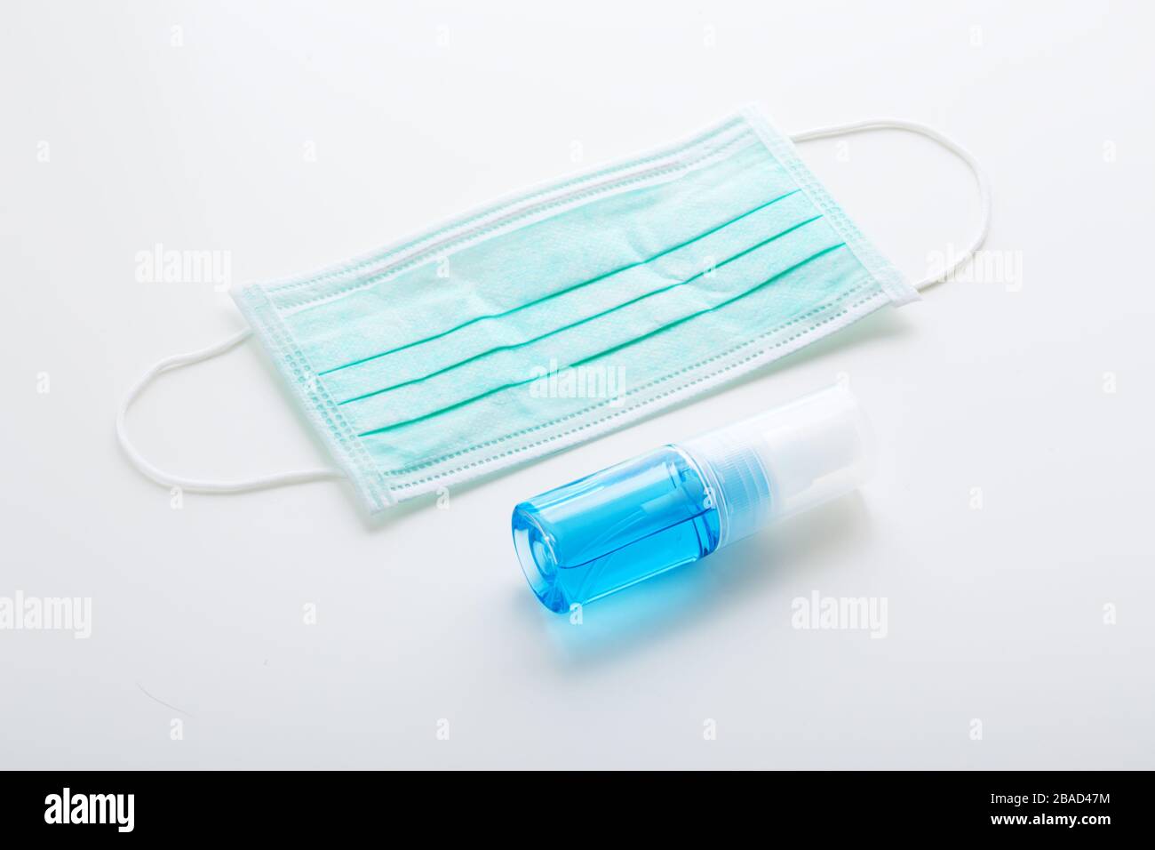 Coronavirus, covid-19 protection mask and alcohol spray bottle Stock ...