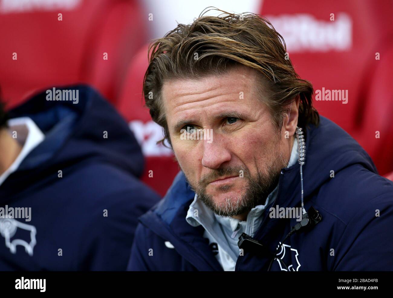 Derby specialist first team coach Twan Scheepers in the dugout Stock ...