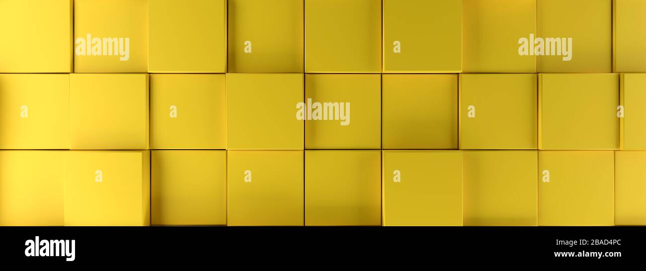 Abstract modern background with yellow cubes , 3d rendering Stock Photo ...