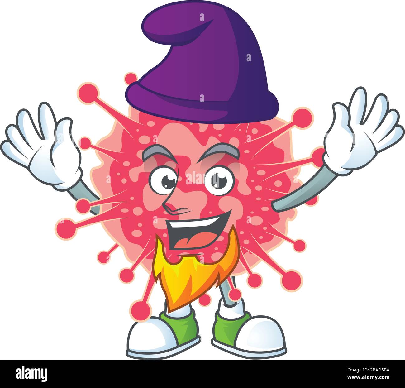 Cute cartoon design of coronavirus emergency performed as an Elf Stock ...