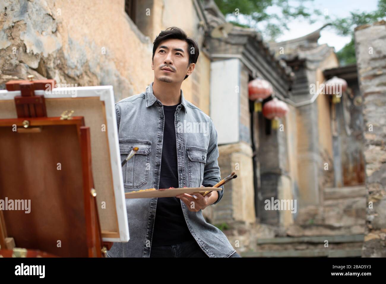 Old chinese village painting hi-res stock photography and images - Alamy