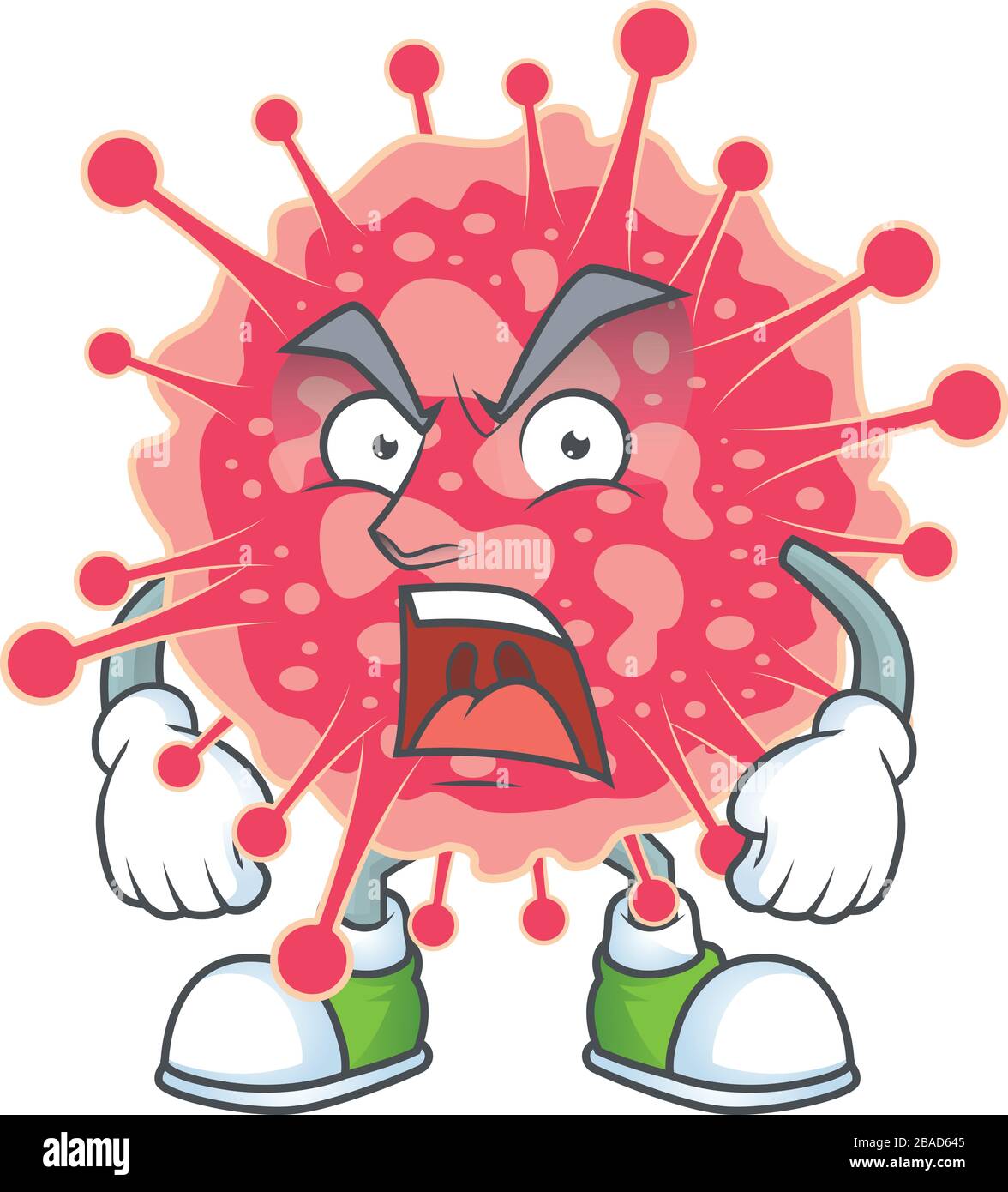 Coronavirus emergency mascot design concept showing angry face Stock ...