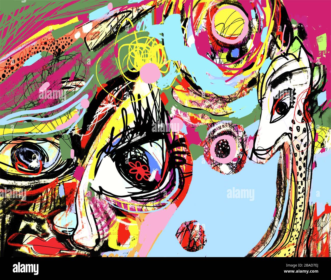 original digital contemporary abstract art composition Stock Vector ...