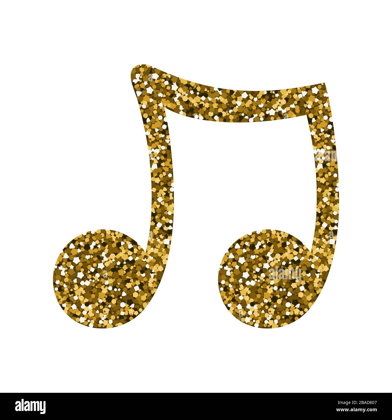 A gold musical note icon. A sparkle texture. Vector illustration Stock ...