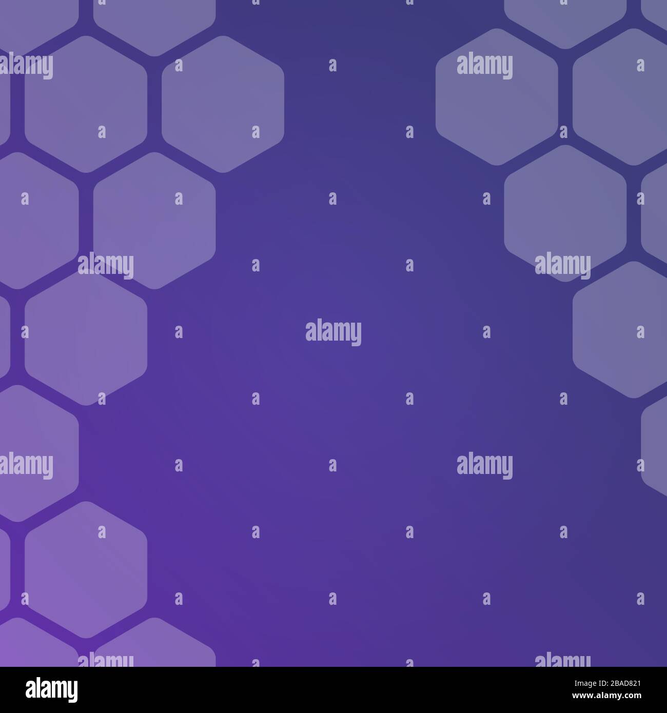 Abstract background with purple or violet hexagons. Web blank card ...