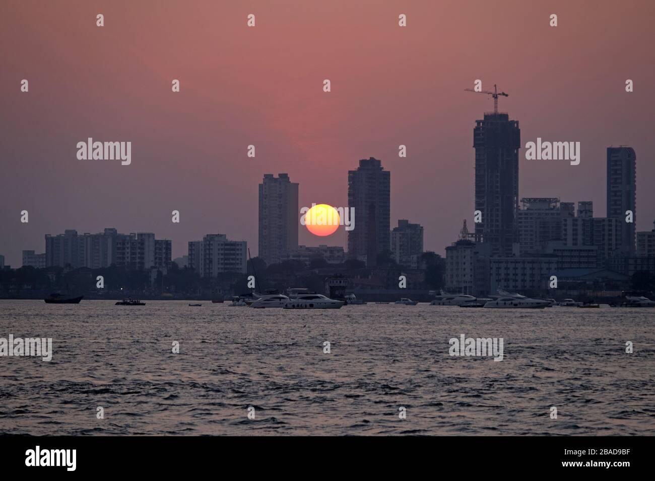 Mumbai downtown sunset cityscape, India Stock Photo - Alamy
