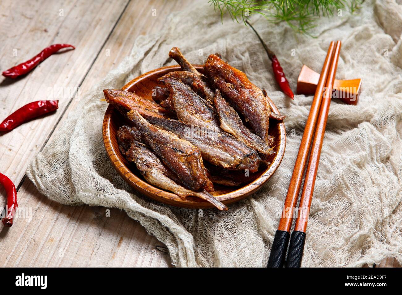 Crispy Fried small yellow croaker Stock Photo - Alamy