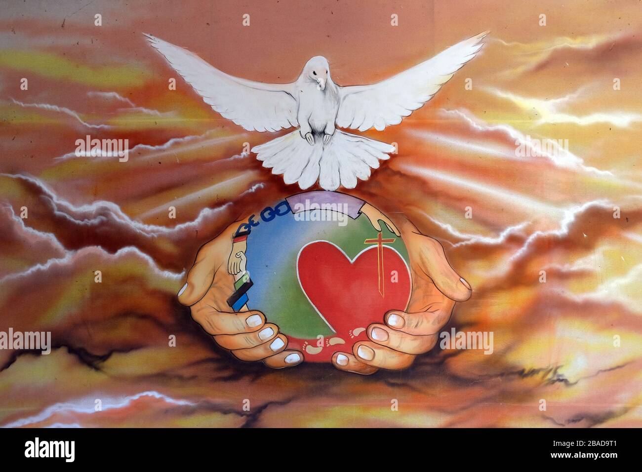 Holy Spirit Bird, painting in the Basilica Bom Jesus, Old Goa, Velha ...