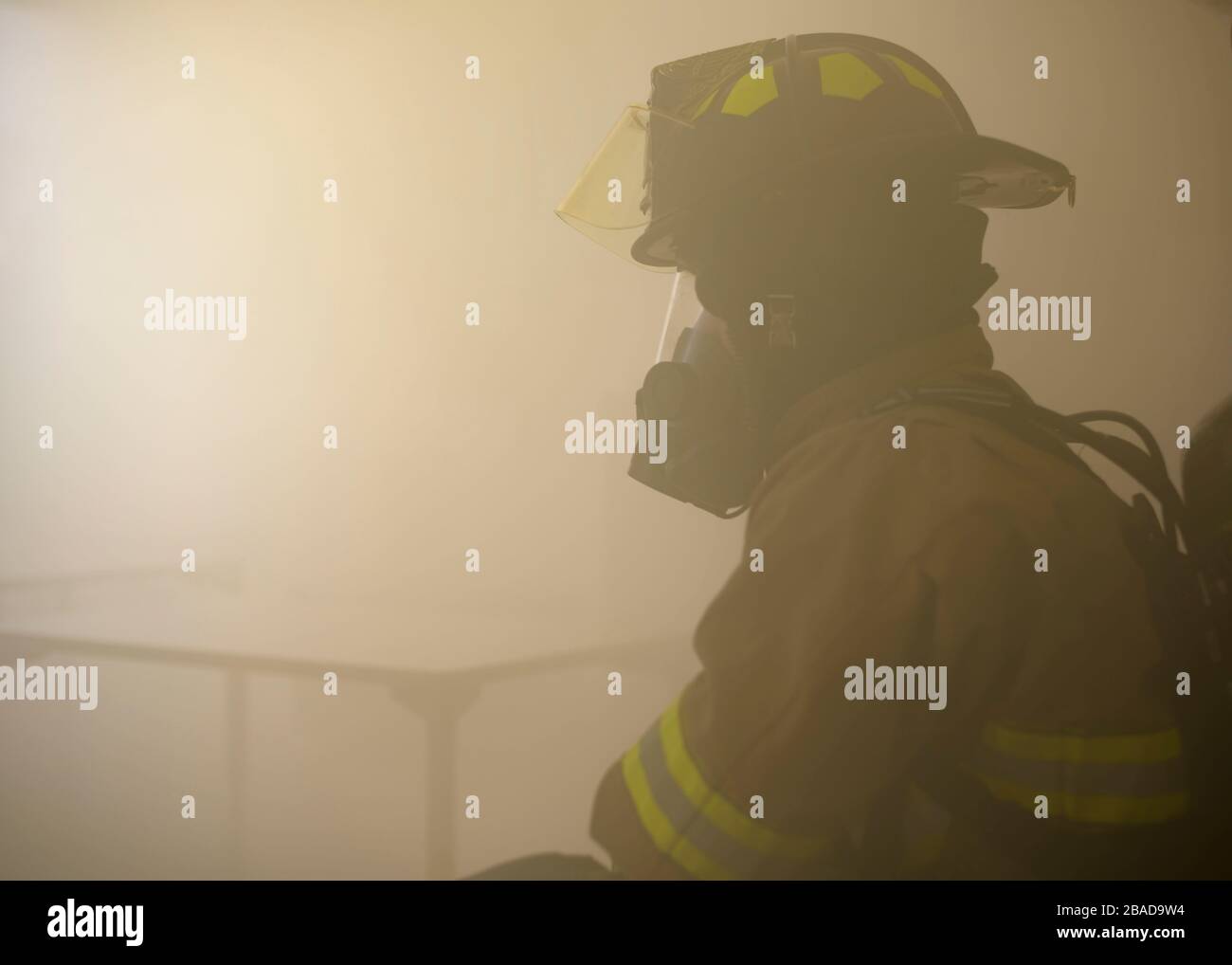 A fireman from the 366th Civil Engineer Squadron, participates in a ...