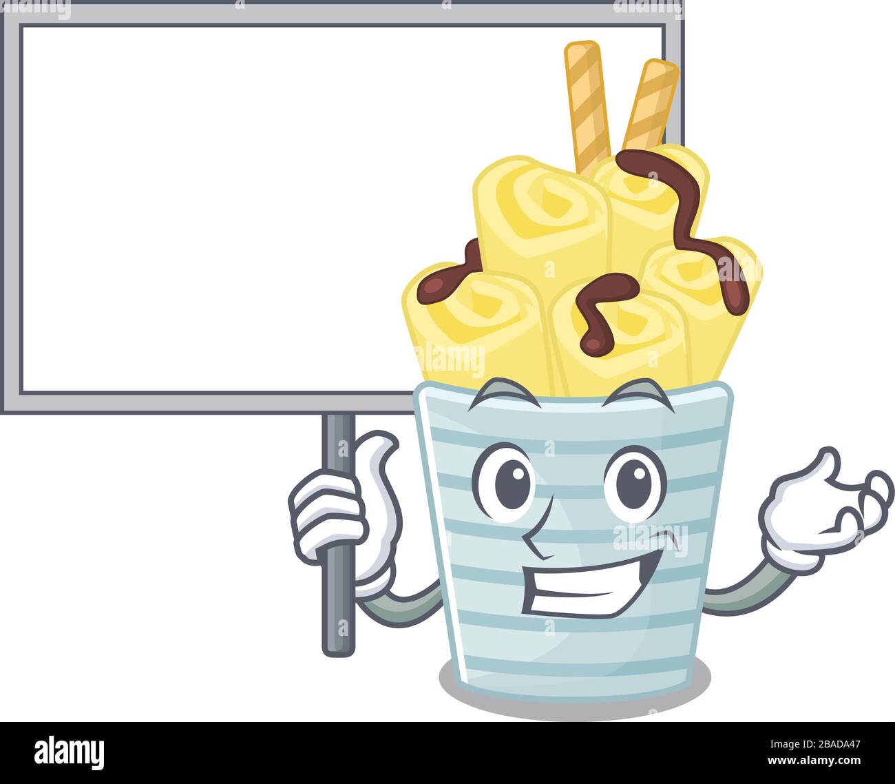 ice cream banana rolls cute cartoon character bring a boardx Stock ...