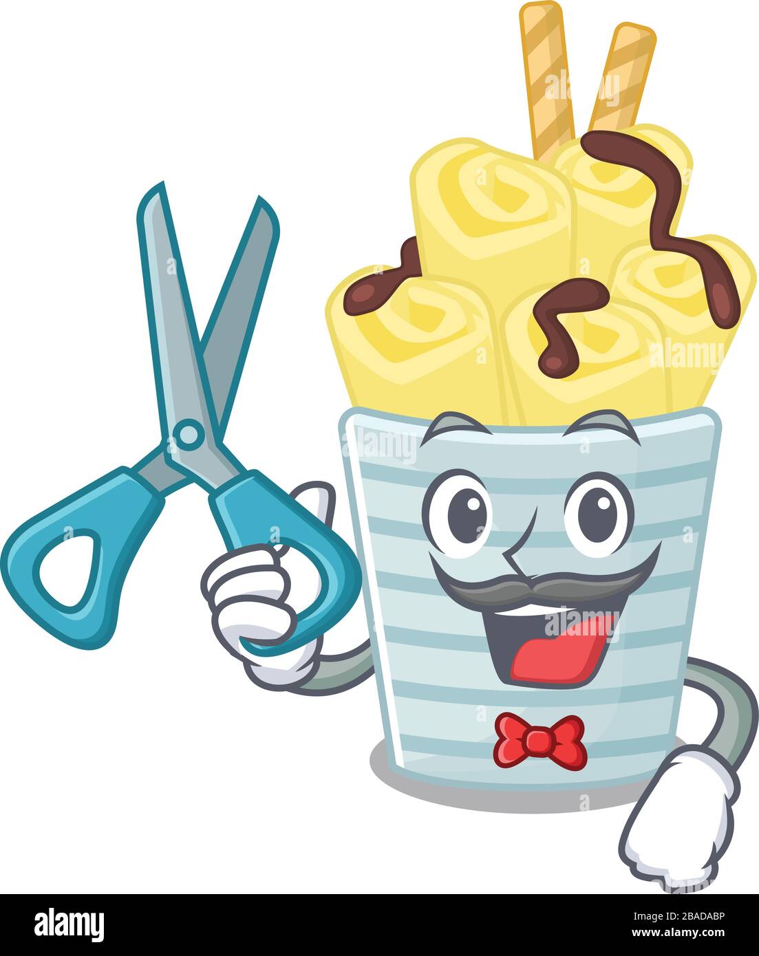 Cool Barber ice cream banana rolls mascot design style Stock Vector ...