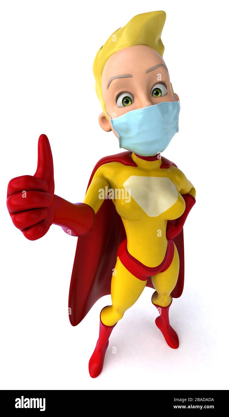 3D Illustration of a superhero with a mask Stock Photo - Alamy