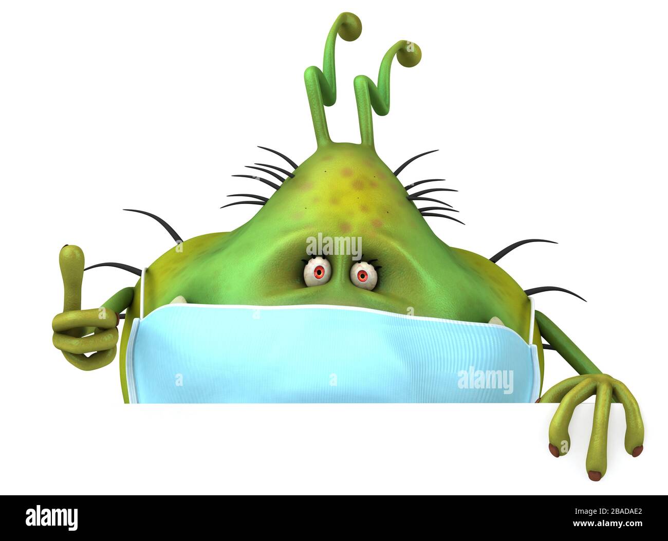 3D Illustration of a bug monster with a mask Stock Photo - Alamy