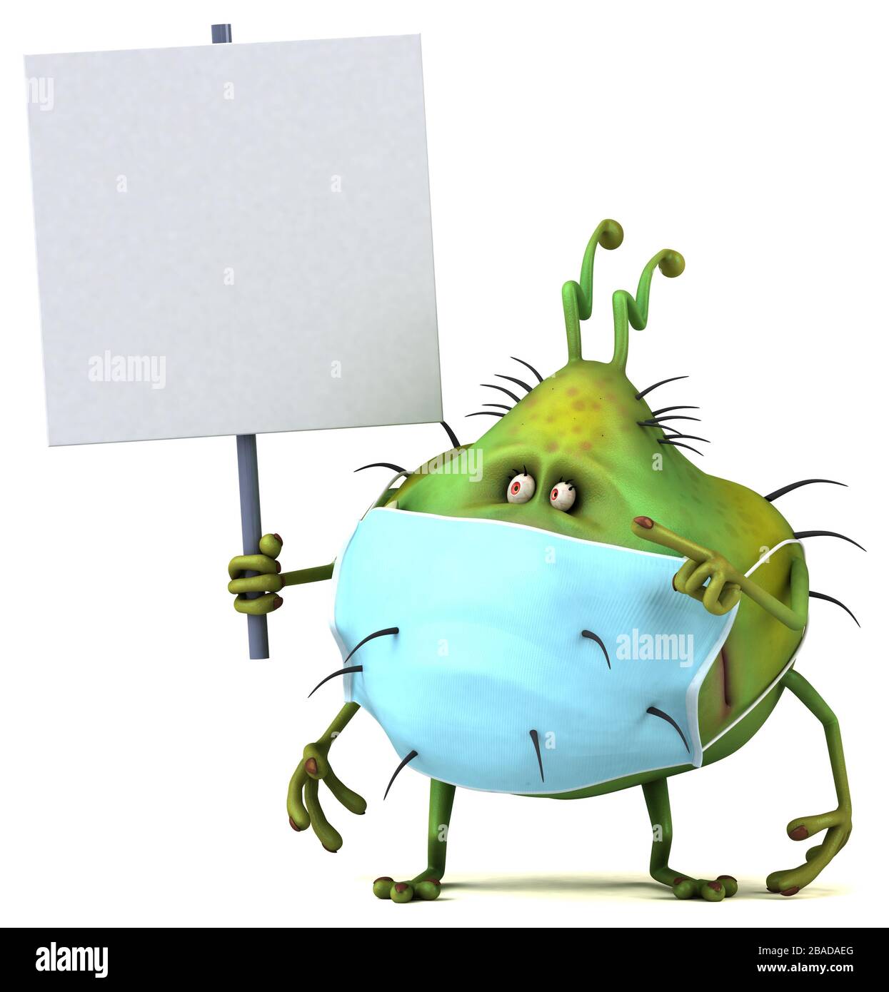 3D Illustration of a bug monster with a mask Stock Photo - Alamy