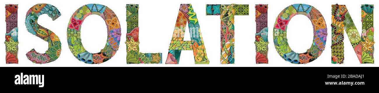 Word ISOLATION. Vector zentangle object for decoration Stock Vector ...