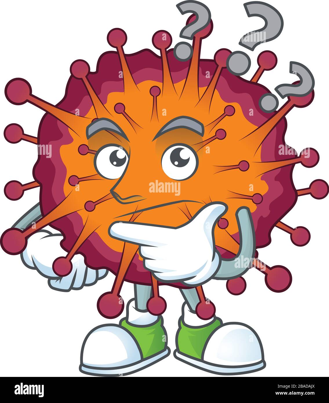 Cute COVID19 syndrome cartoon character using a microphone Stock Vector ...