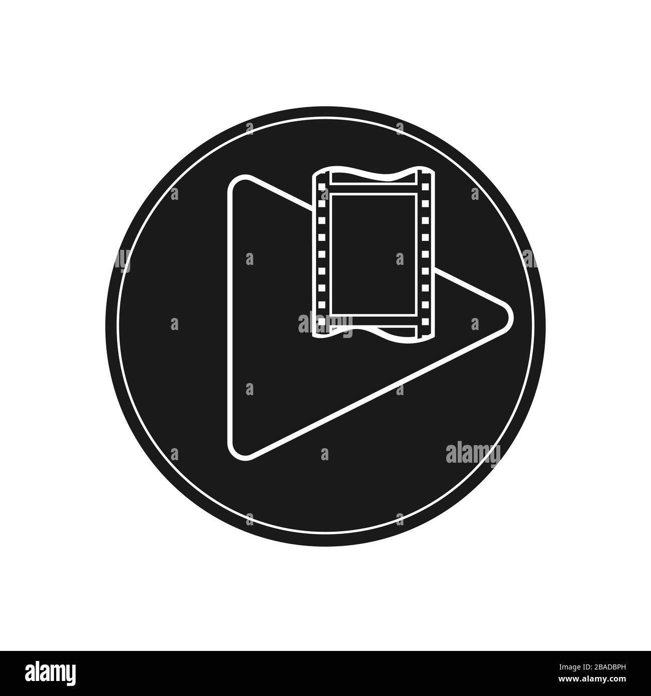 Vector icon, film frame on the play icon. Stock illustration for ...