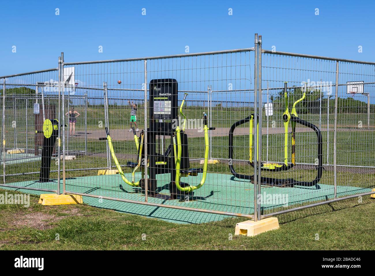Barriers around gym equipment hi-res stock photography and images - Alamy