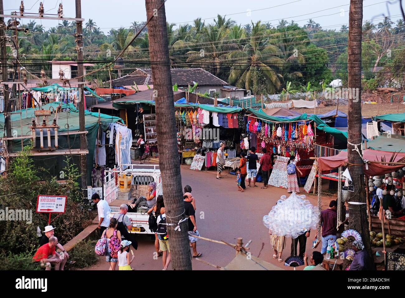 Famous weekly flea market in Anjuna, Goa, India Stock Photo - Alamy