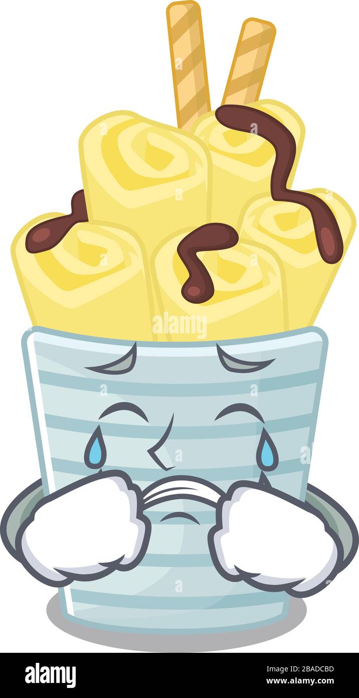 Vanilla ice cream rolls Stock Vector Images - Alamy