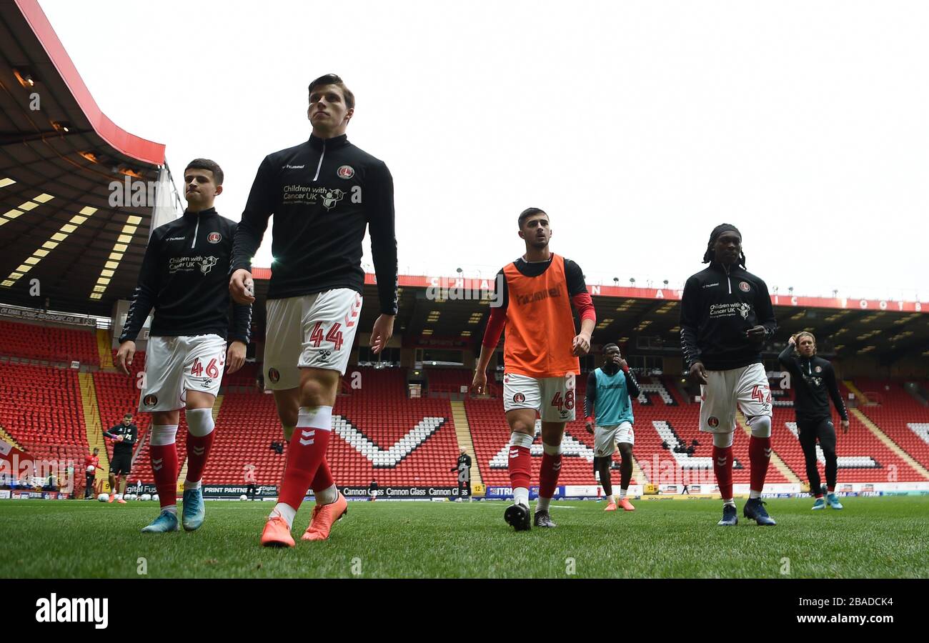 L-R Charlton Athletic's James Vennings, Josh Davison, Aaron Henry and ...