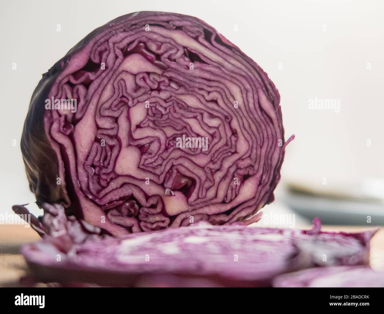 A close up of a sliced purple cabbage Stock Photo - Alamy