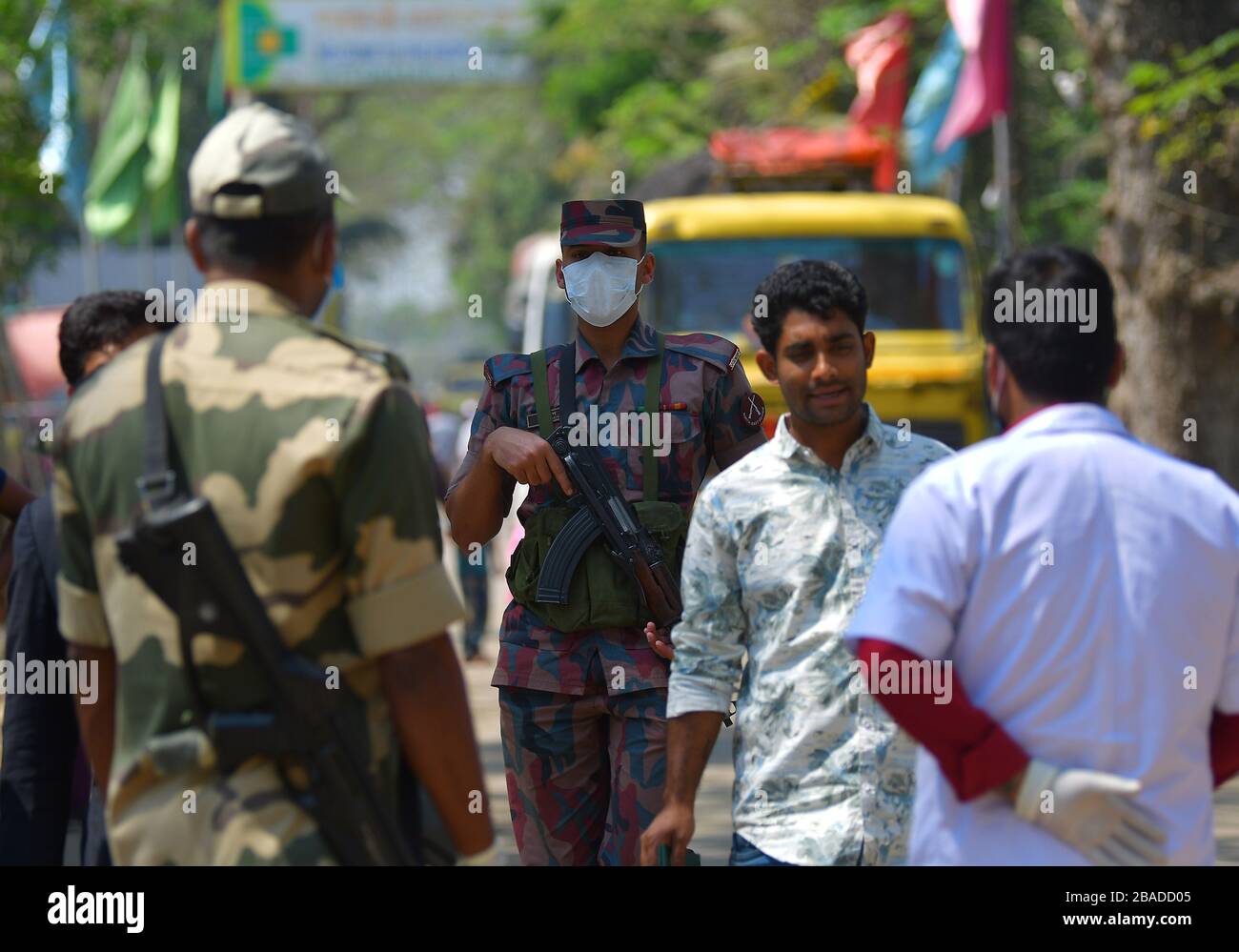 AGARTALA, TRIPURA, INDIA, 13-03-2020 : The BSF ( BORDER SECURITY FORCE ...