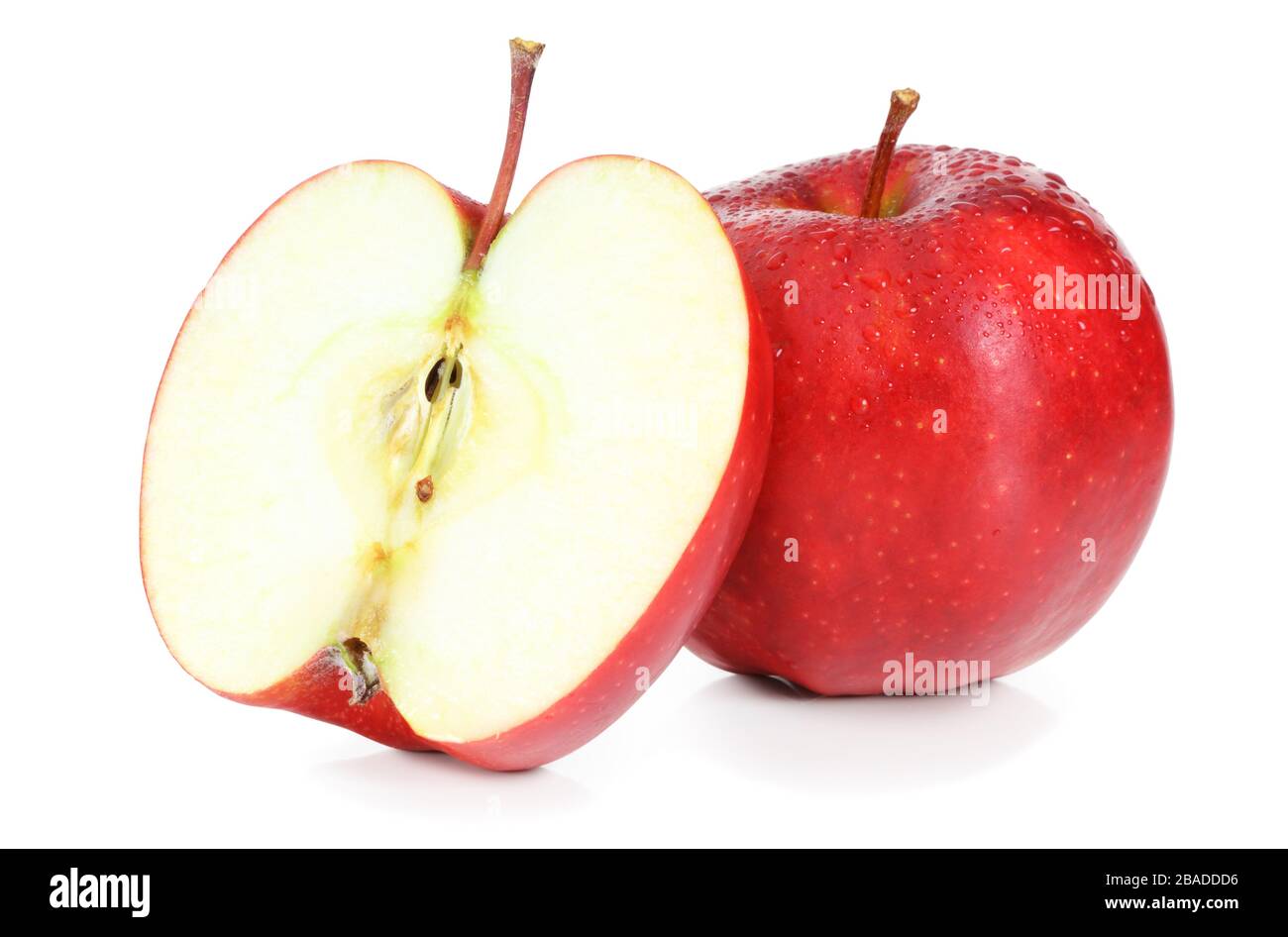 Fresh Apples with water drops isolated on white background, including ...